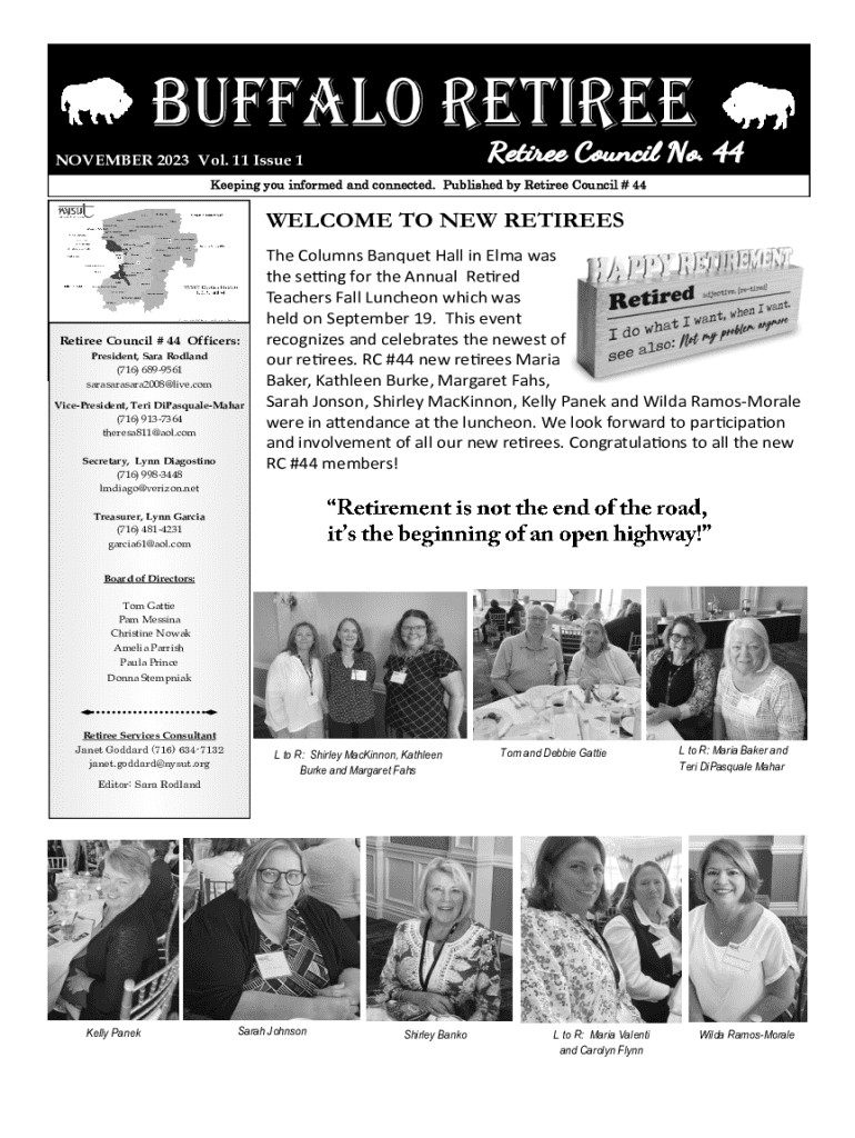 Fillable Online WELCOME TO NEW RETIREES Fax Email Print - pdfFiller