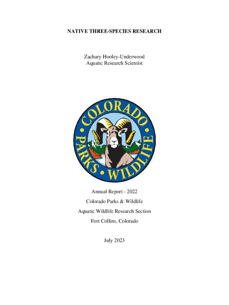Fillable Online Native Three-species Research Report 2022 - Colorado ...