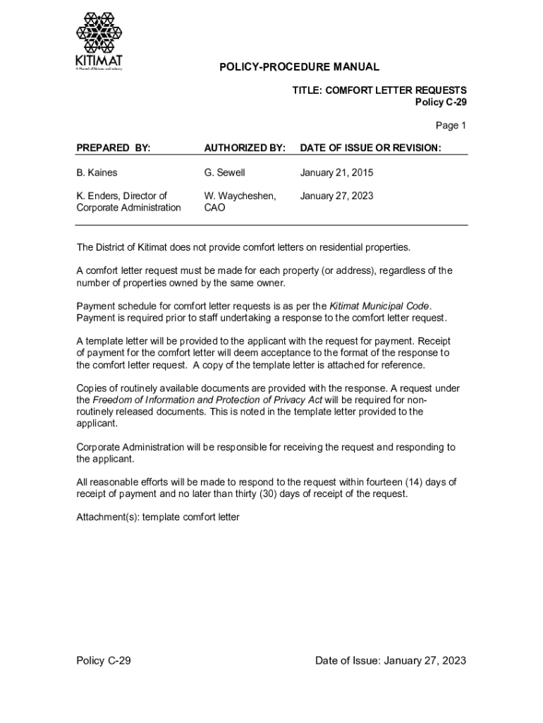 Fillable Online Title Insurance Companies\' Issuance of Comfort Letters ...