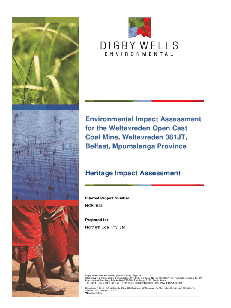 Fillable Online Environmental Impact Assessment 2014 - Weltevreden Coal ...