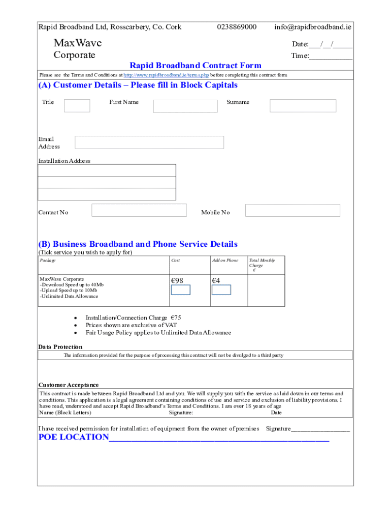 Fillable Online Rapid Broadband Reviews - Fill Online, Printable, Fillable, ... Fax Email Print ...