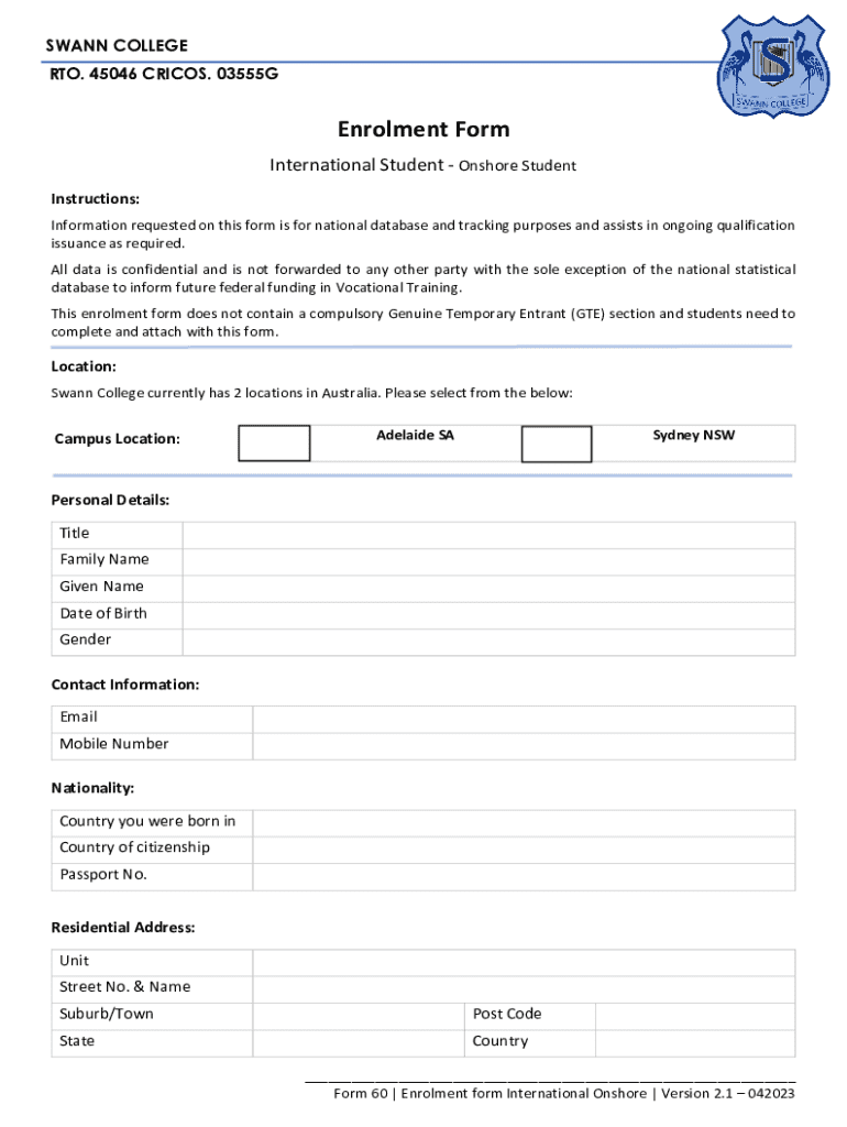Fillable Online Admitted International Students - Undergraduate ...