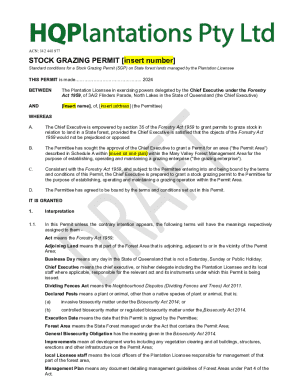 Fillable Online Stock Grazing Permit on State Forest Lands 2024 Fax ...