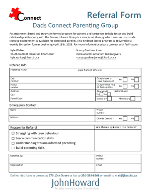 Fillable Online Dads Connect Parenting Group Referral Form 2023 Fax ...