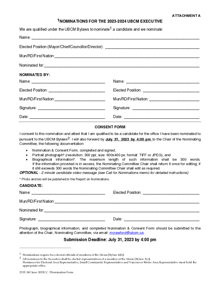 Fillable Online APP A NOMINATIONS FORM 2023-2024 Fax Email Print - pdfFiller