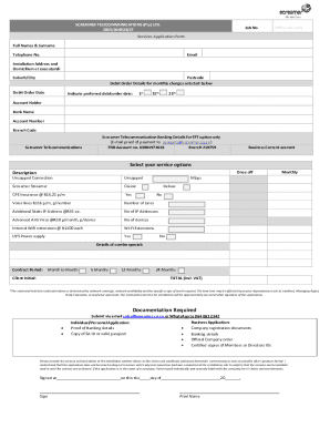 Fillable Online Screamer Telecommunications Services Application Form ...