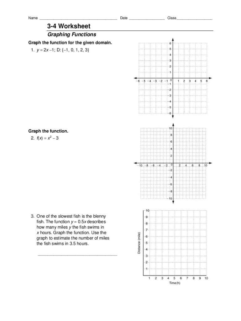 Fillable Online Graphing Functions Worksheet 2023: Explore Function ...