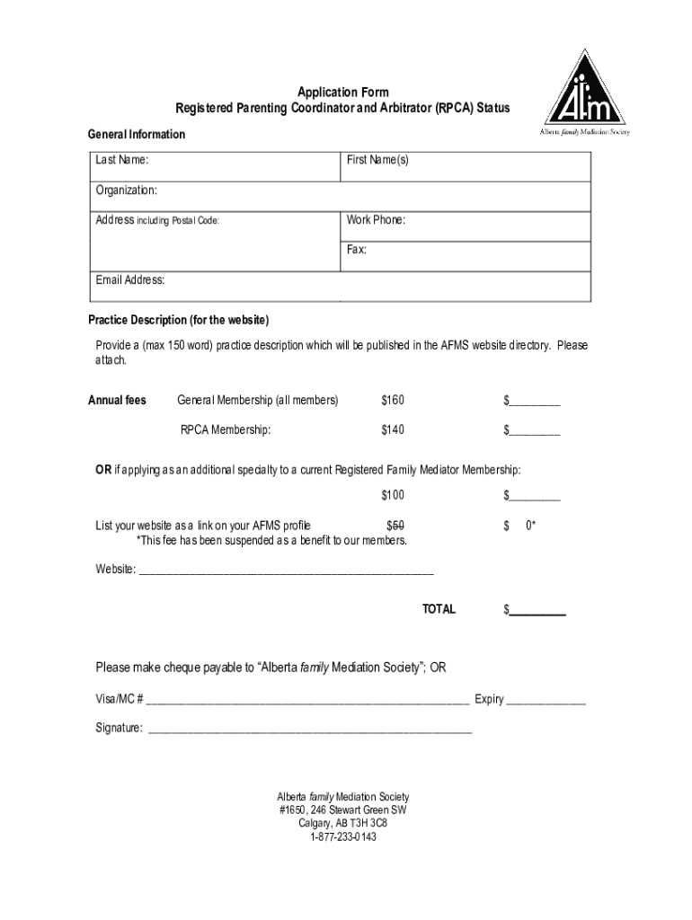 Fillable Online Family - Parenting Coordinator Program - Guidelines; Forms Fax Email Print ...