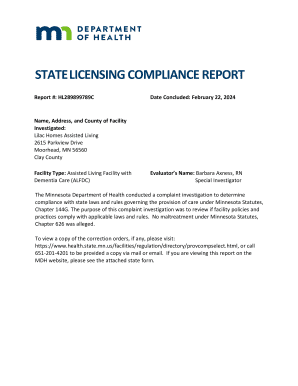 Fillable Online 2024 State Licensing Compliance Report for Assisted ...