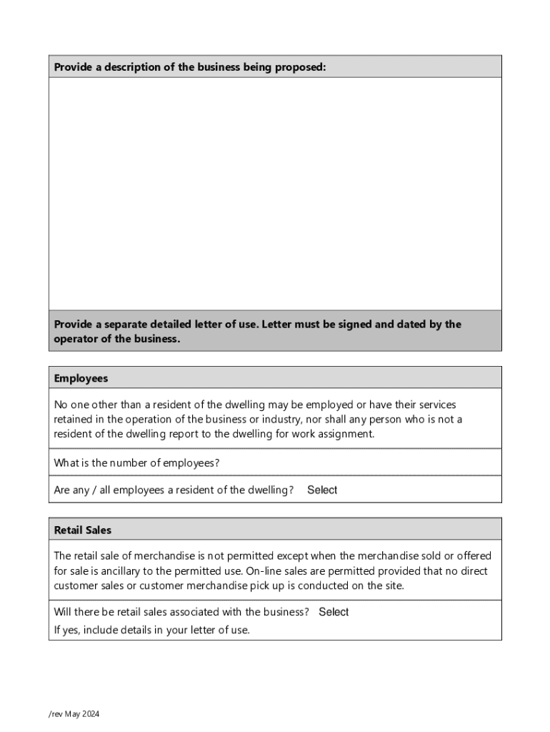 Fillable Online Zoning Checklist for Home-based Business and Cottage ...