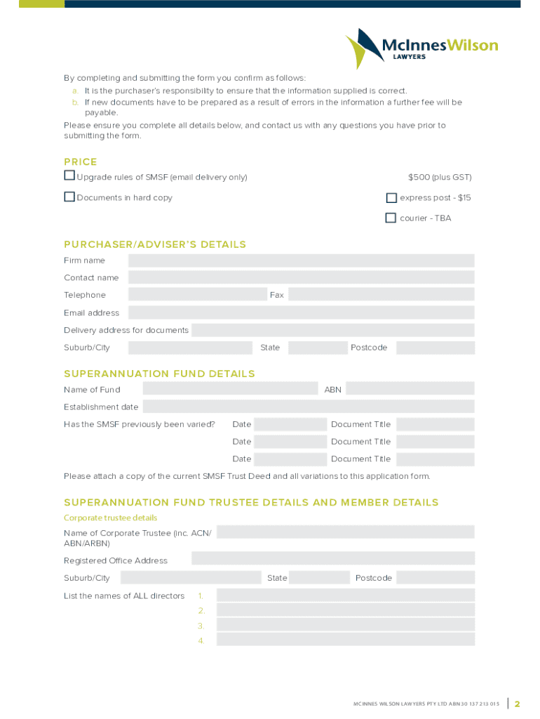 Fillable Online Why is it important to update your SMSF Trust Deed? Fax Email Print - pdfFiller