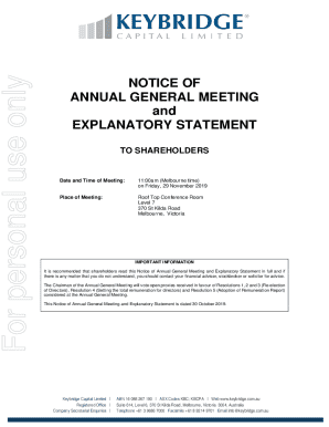 Fillable Online Keybridge Capital Limited Annual General Meeting Notice ...