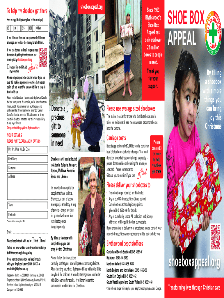 Fillable Online Christmas shoebox appeal - help I missed the deadline Fax Email Print - pdfFiller