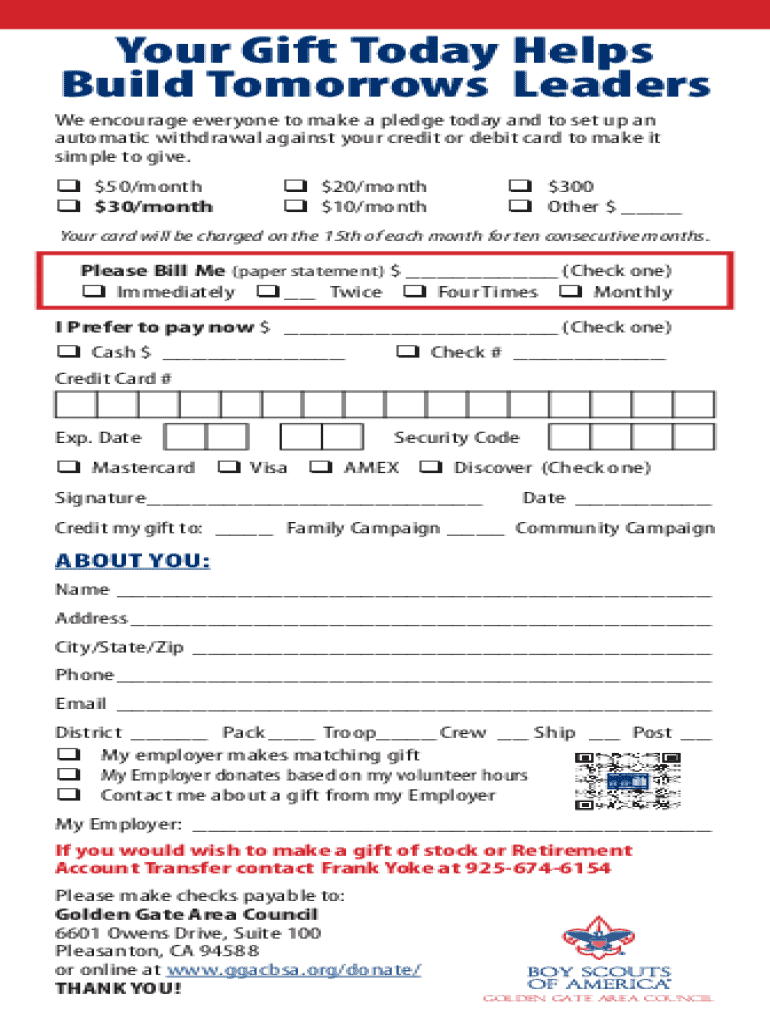 Fillable Online 2022 Friends of Scouting Donation and Support Information Fax Email Print ...