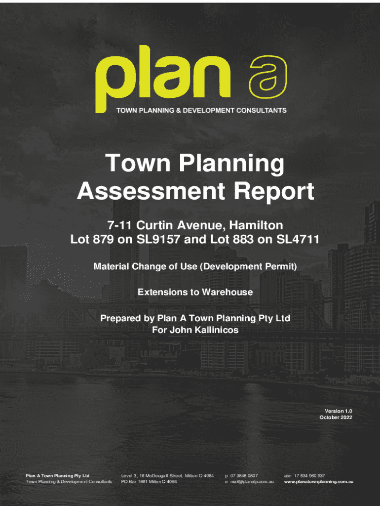 Fillable Online 2022 Town Planning Assessment Report for Warehouse ...