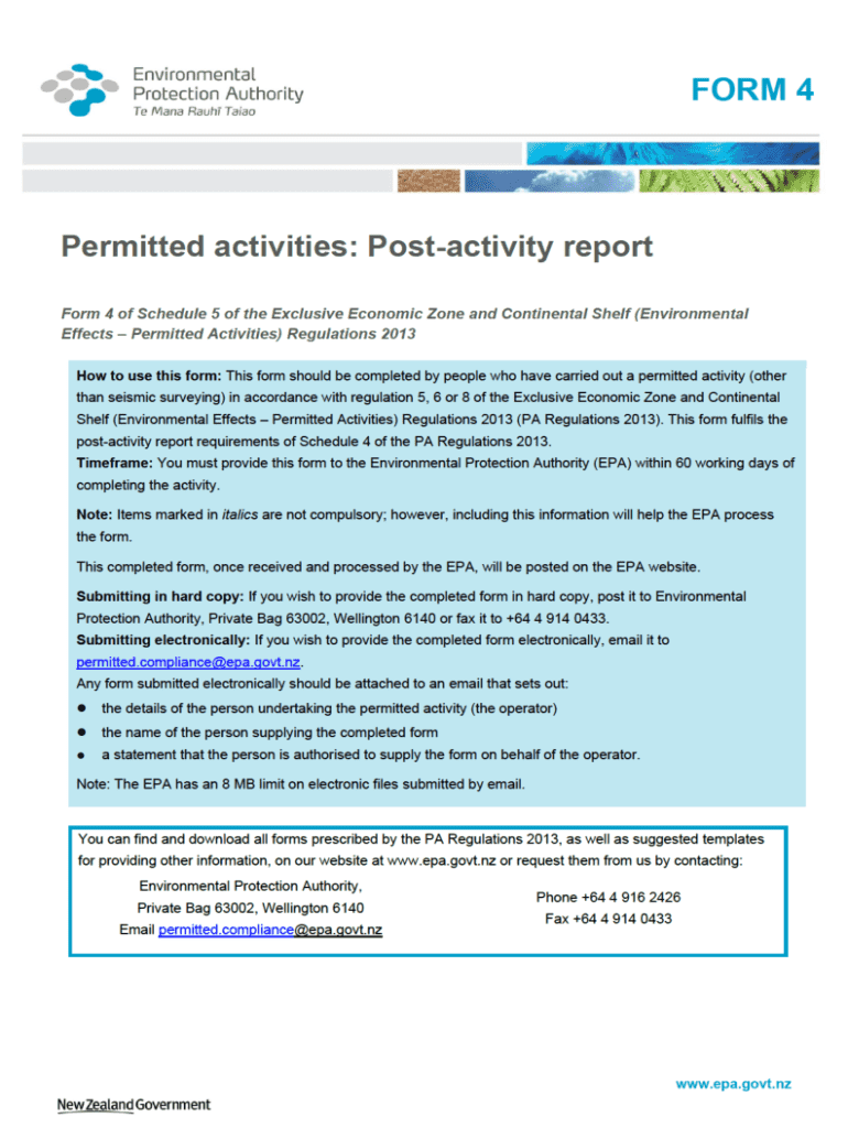 Fillable Online Permitted Activities Post-activity Report 2024 ...