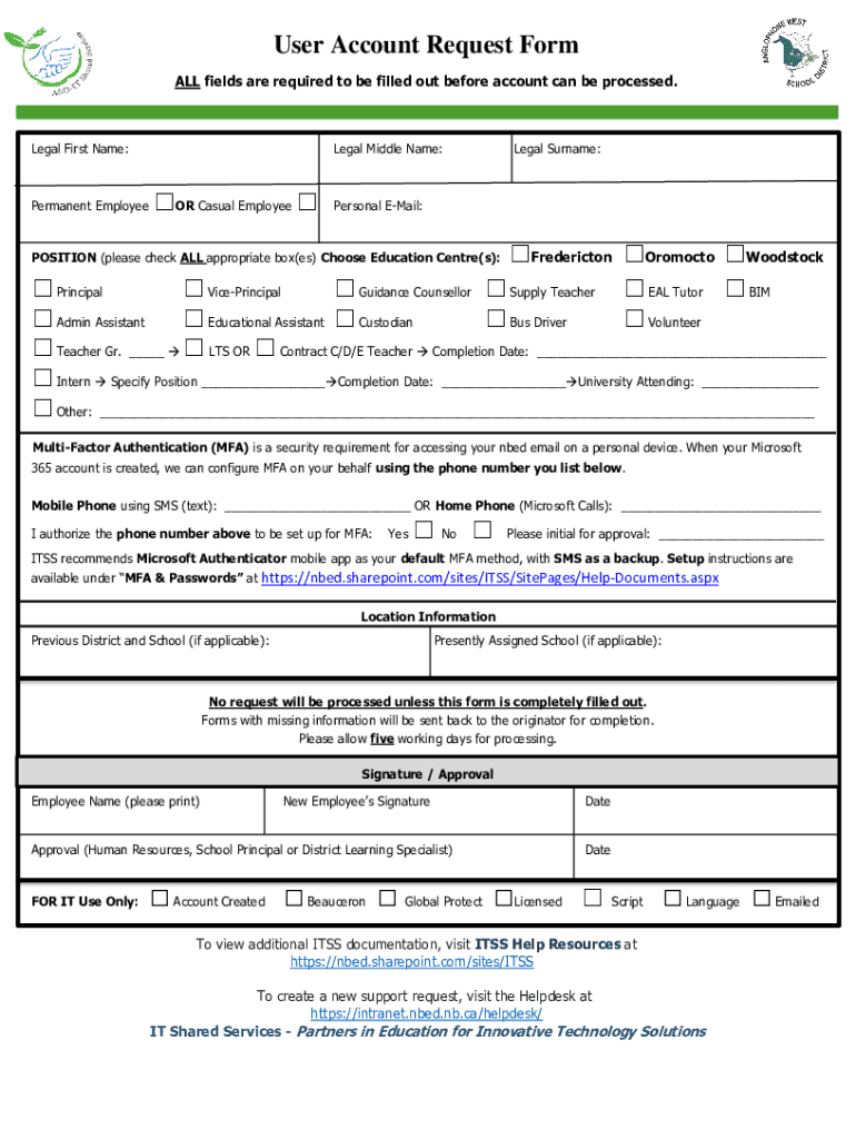 Fillable Online ACCESS REQUST FORMS Fax Email Print - pdfFiller