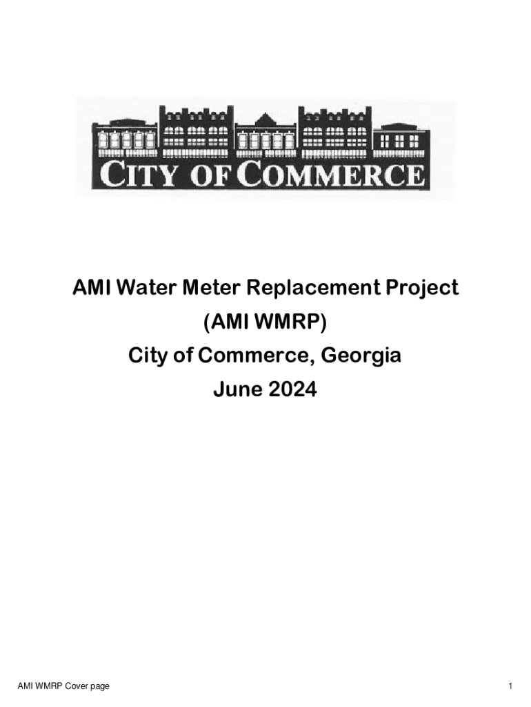 Fillable Online Ami Water Meter Replacement Project in Commerce, Ga ...