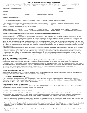 Fillable Online Annual Permission and Consent Form 2024-25 for Cabc ...