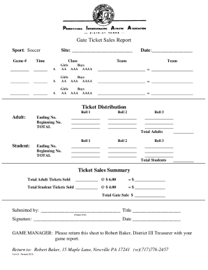 Fillable Online 2023 Soccer Gate Ticket Sales Report - Summary and ...
