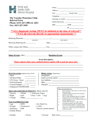 Fillable Online Vascular Protection Clinic Referral Form 2023 ...