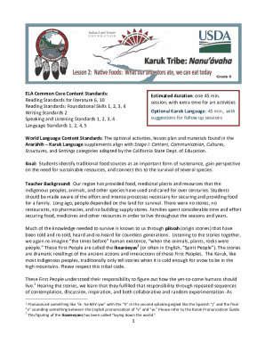 Fillable Online Karuk Tribe Native Foods and Sustainable Resources ...