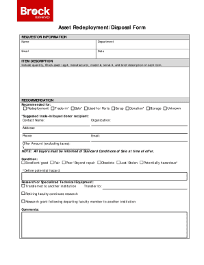 Fillable Online Asset Redeployment and Disposal Form 2023 for Efficient ...