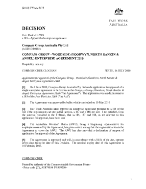 Fillable Online Approval of Compass Group - Woodside Enterprise ...