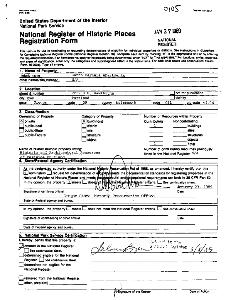 Fillable Online National Register of Historic Places Registration Form ...