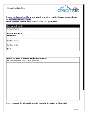 Fillable Online Financial Hardship Assistance Form 2024 - Dreamtilt Fax ...