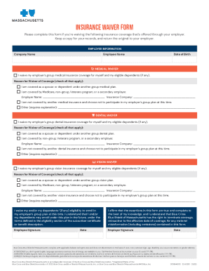 Fillable Online 2022 Insurance Waiver Form for Medical, Dental, and ...
