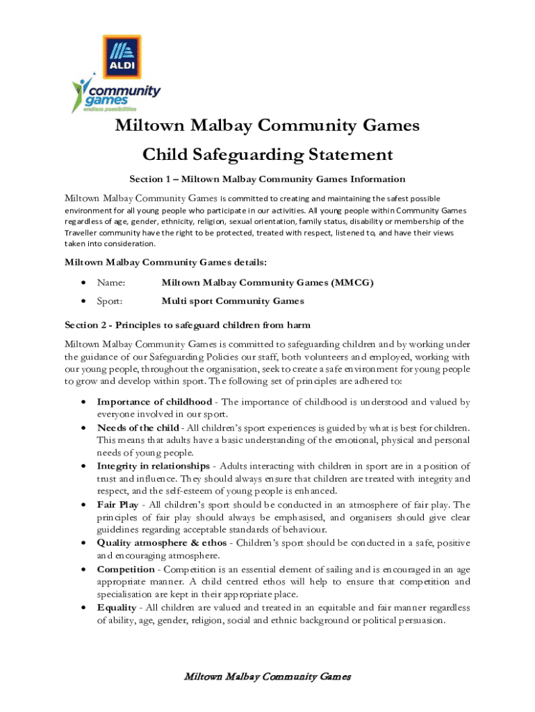 Fillable Online Child Safeguarding Statement 2023 - Miltown Malbay ...