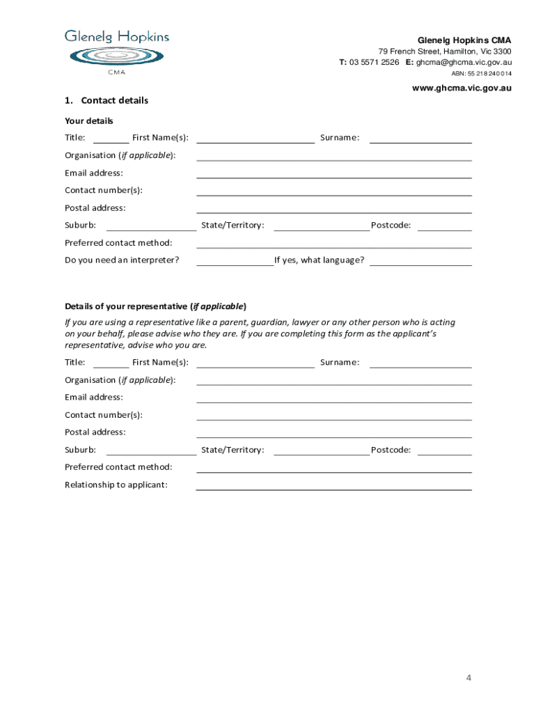 Fillable Online Freedom of Information Request Form - Glenelg Hopkins Cma 2023 Fax Email Print ...