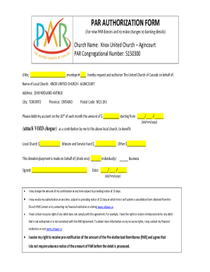 Fillable Online Par Authorization Form 2023 - Knox United Church ...