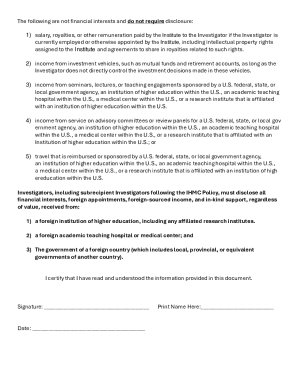 Fillable Online Financial Conflicts of Interest Disclosure Form 2023 ...
