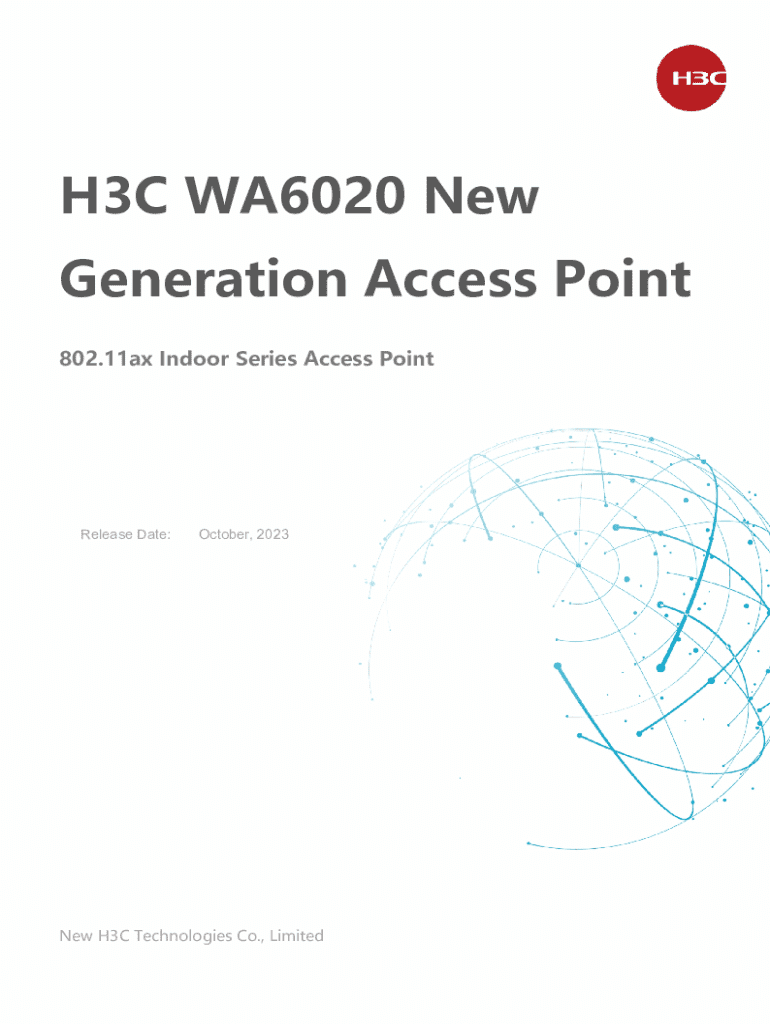 Fillable Online H3c Wa6020 New Generation 802.11ax Indoor Access Point ...