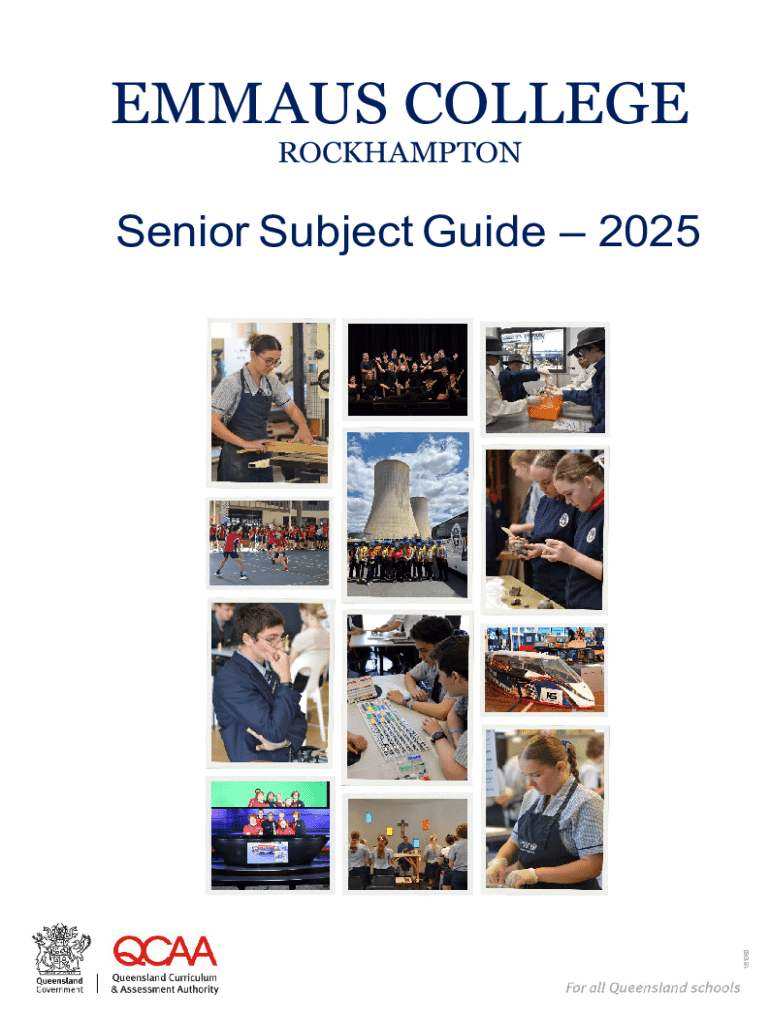 Fillable Online Emmaus College Senior Subject Guide 2025: Comprehensive Overview of Queensland ...