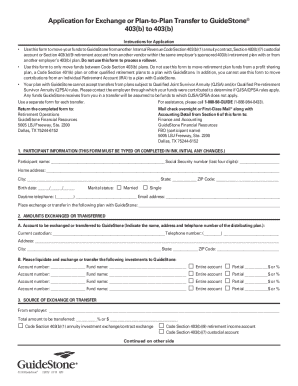 Fillable Online Guidestone 403(b) Fund Transfer Application - 2018 Fax ...