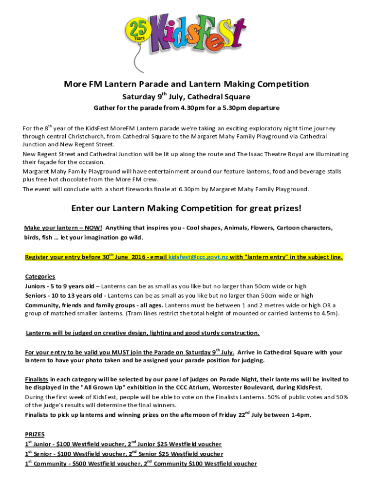 Fillable Online More Fm Lantern Parade and Kidsfest Lantern Making ...