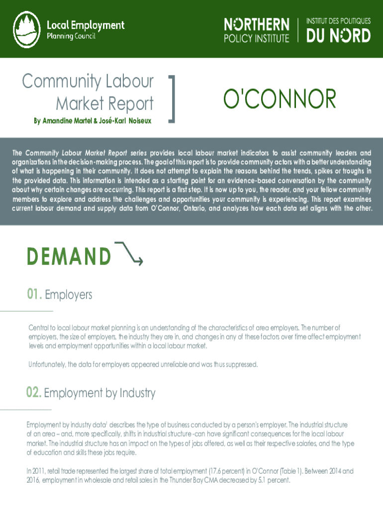 Fillable Online O'connor Community Labour Market Report 2017 - Key ...