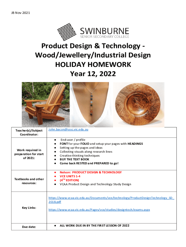 Fillable Online Pathways for Woodwork and Product Design & Technology ...