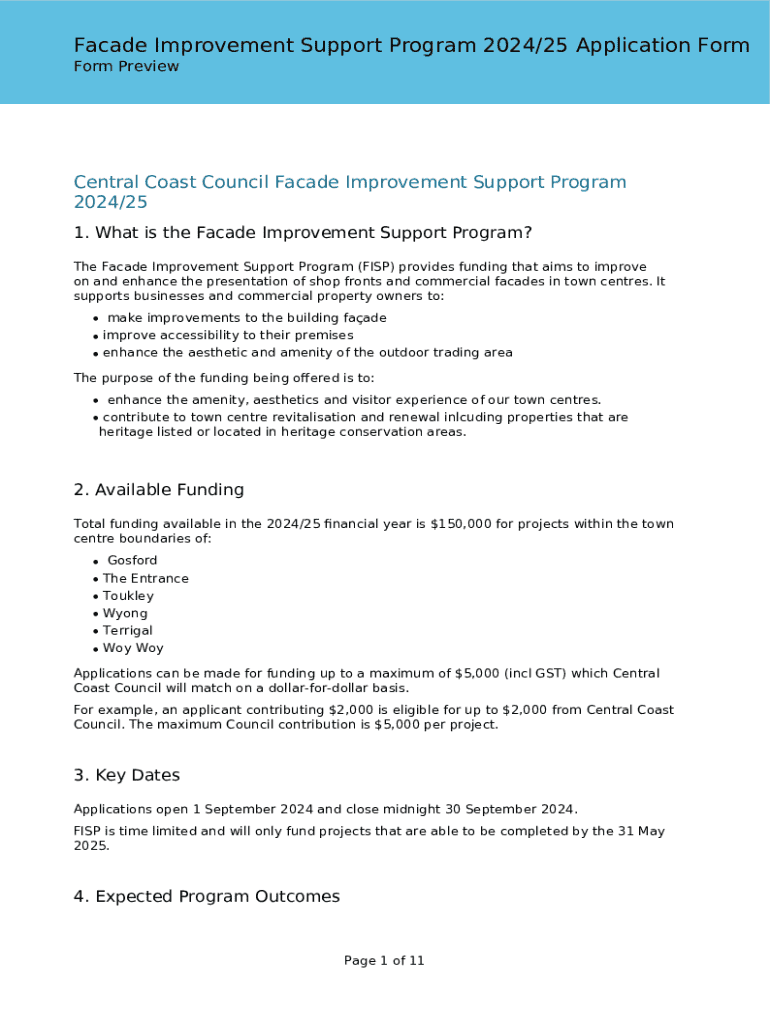 Fillable Online Facade Improvement Support Program Application Form 2024/25 Fax Email Print ...
