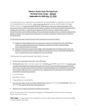 Fillable Online Western Rosslyn Area Planning Study Charge 2014: Area ...