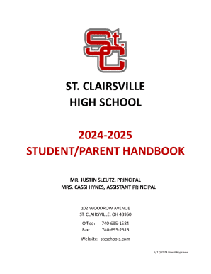 Fillable Online St. Clairsville High School Student/parent Handbook 2024-2025 Fax Email Print ...