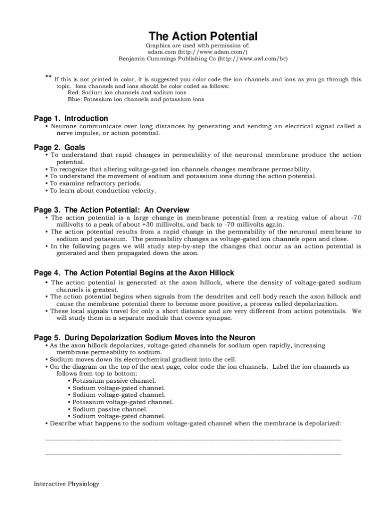 Fillable Online Action Potential worksheet fillable.pdf - Name: Class ...