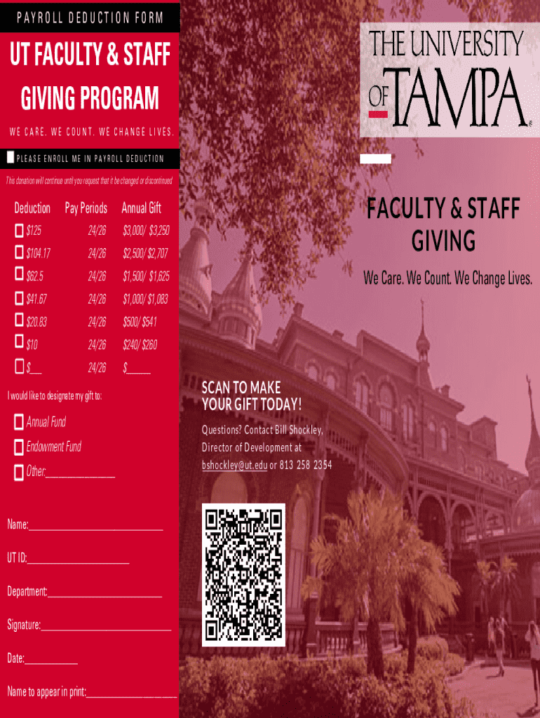 Fillable Online Employee Giving Payroll Deduction Form Fax Email Print ...