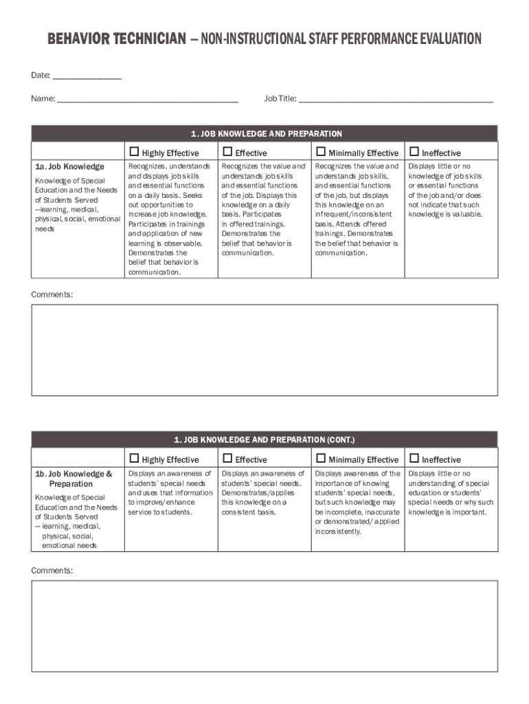 Fillable Online Behavior Tech Evaluation Form Fax Email Print - pdfFiller