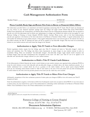 Fillable Online Cash Management Authorization Form 2024 - Pomeroy ...