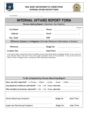 Fillable Online 2023 New Jersey Department of Corrections Internal ...