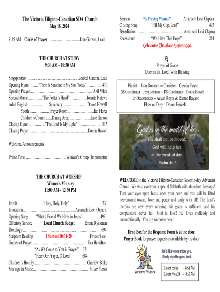 Fillable Online Victoria Filipino-canadian Sda Church Bulletin May 2024 ...